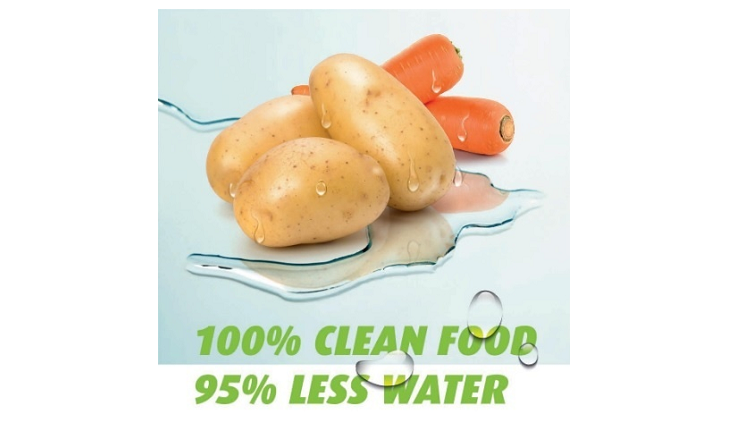 ¿How to reach a 100% clean food using 95% less water?