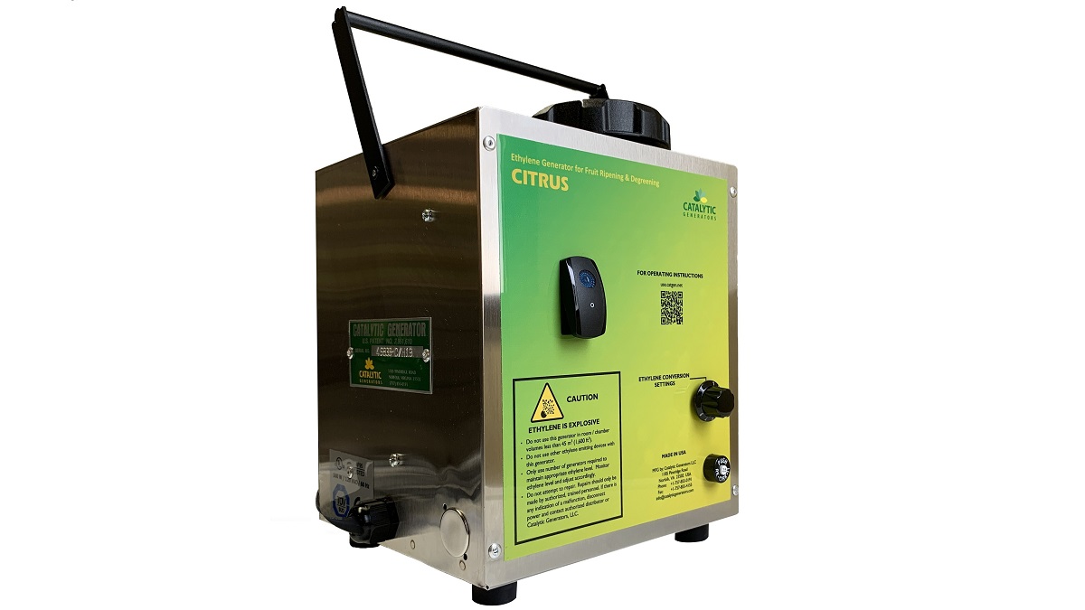 Citrus, ethylene generator for citrus degreening
